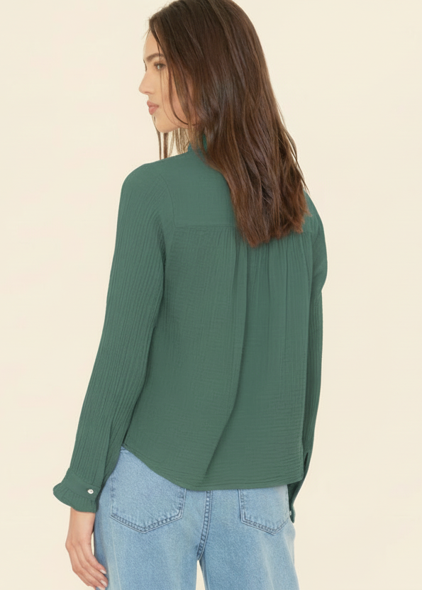 Gillian Shirt - Bottle Green – GIRL NEXT DOOR
